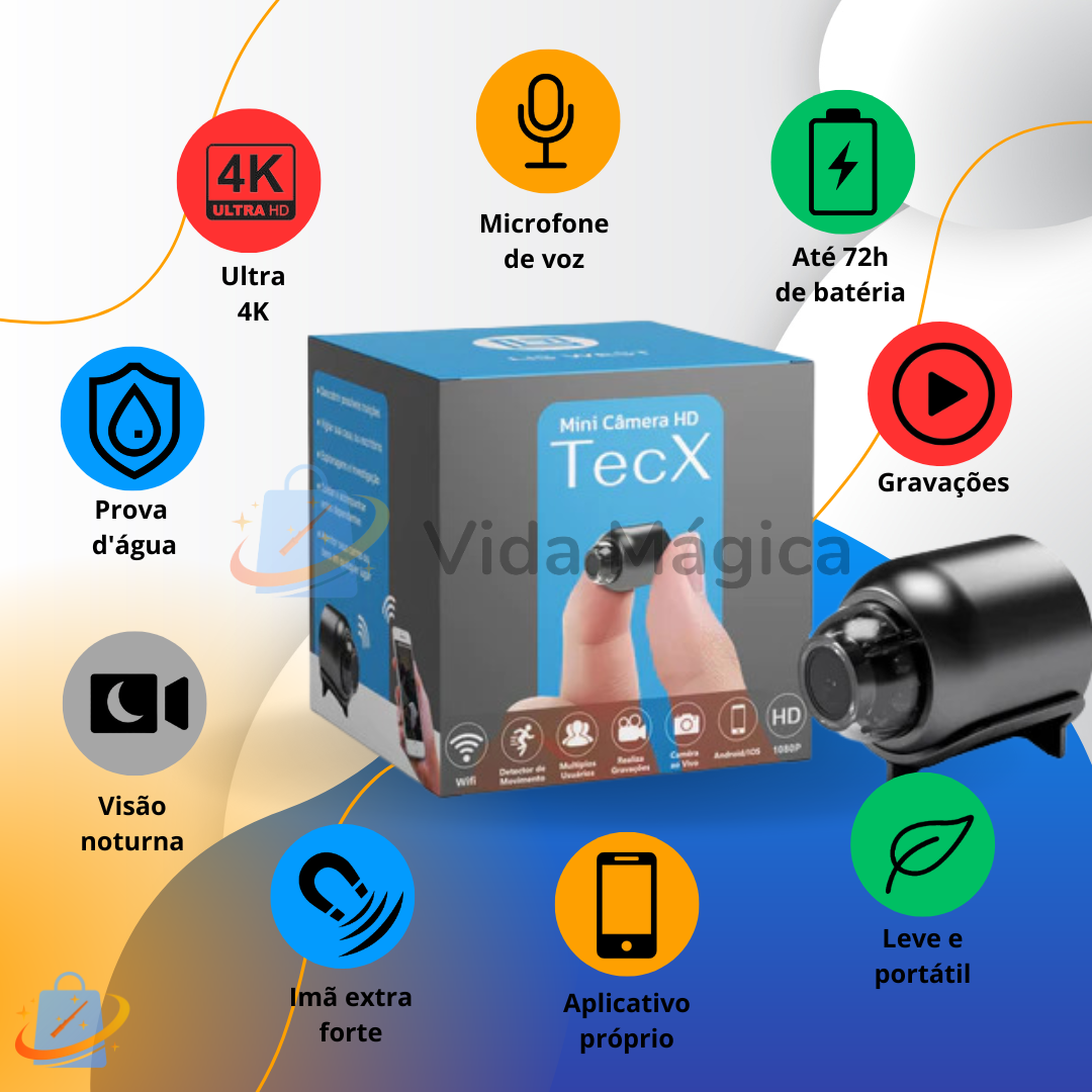 Mini Câmera TecX - [ULTRA HD 4K] – Vida Mágica